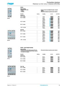 Hager RCCB RCBO Price List 2021 | ARUSH SWITCHGEARS LLP